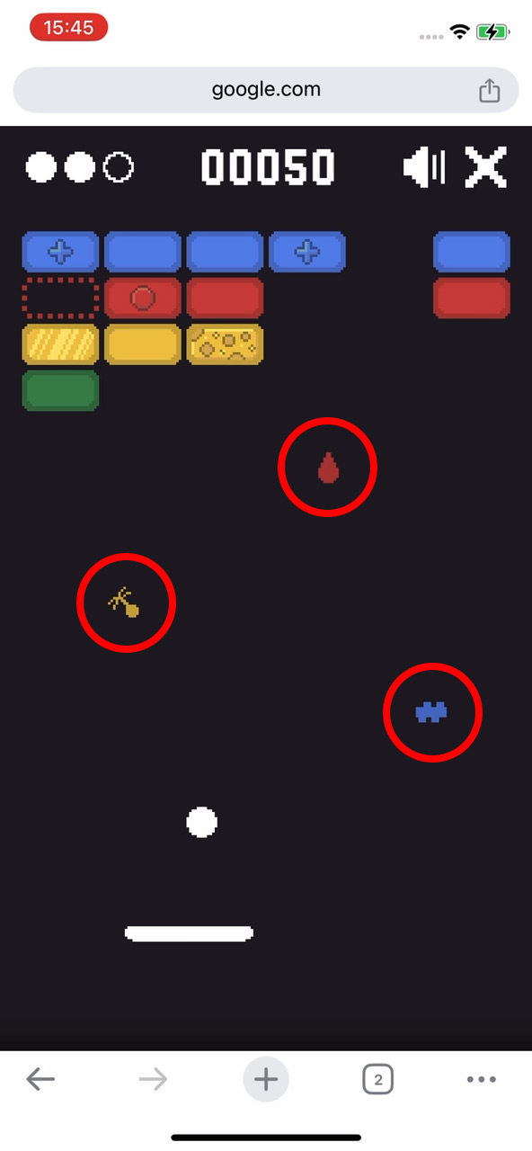 Googleの「Block Breaker(ブロック崩し)」の遊び方・出し方